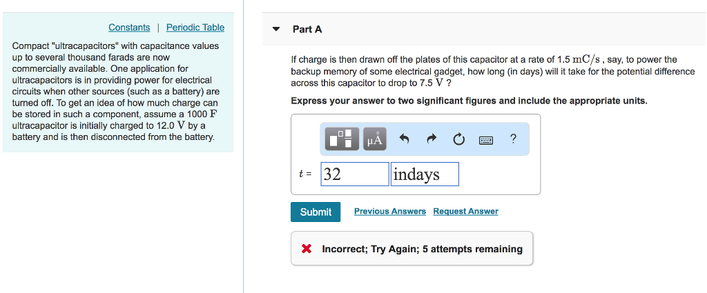 Solved Constants Peri Part A Compact "ultracapacitors" | Chegg.com