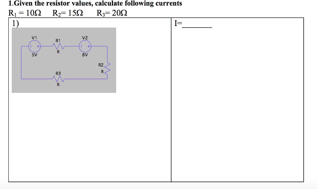 Solved 1.Given the resistor values, calculate following | Chegg.com