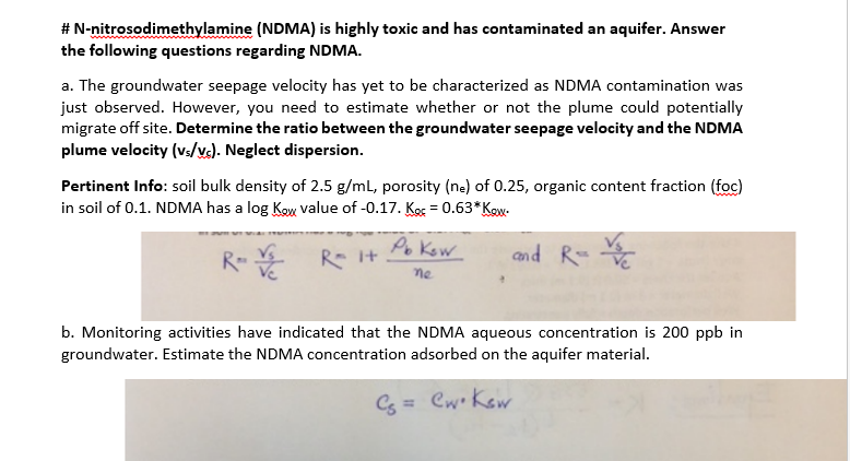 Solved #N-nitrosodimethylamine (NDMA) is highly toxic and | Chegg.com