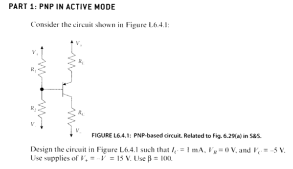 Solved PART 1: PNP IN ACTIVE MODE Consider the circuit shown | Chegg.com