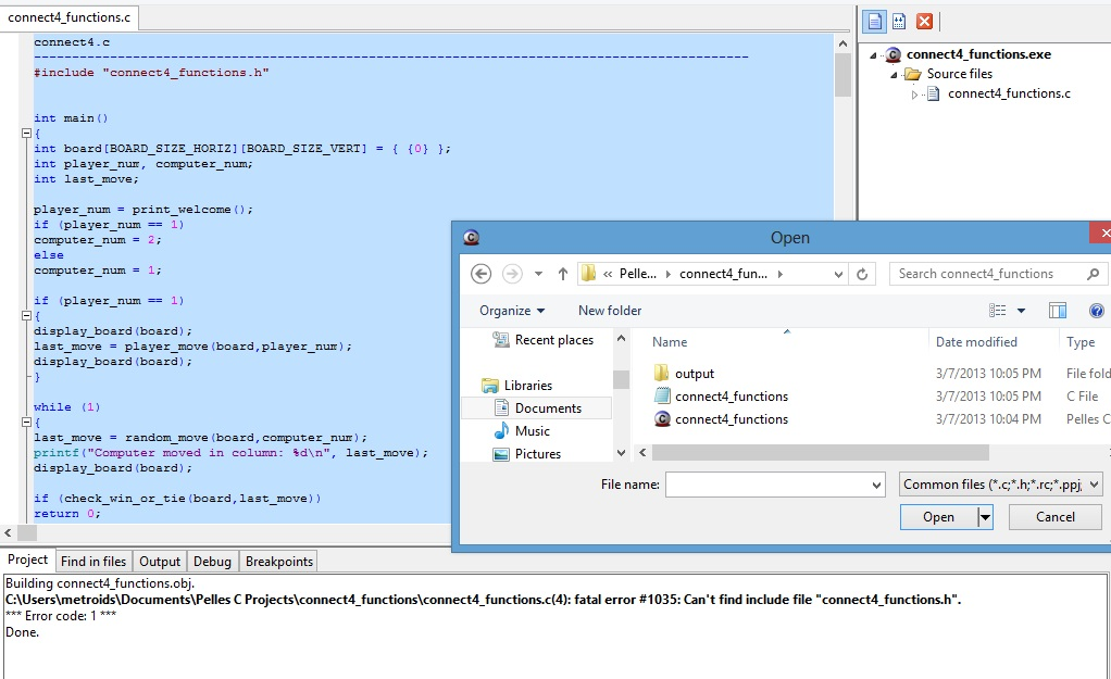 Solved: Connect4 Functions.c Connect4.c #include "connect4... | Chegg.com