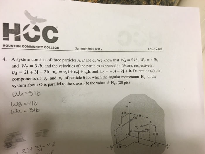 Solved A system consists of three particles A, B and C. We | Chegg.com