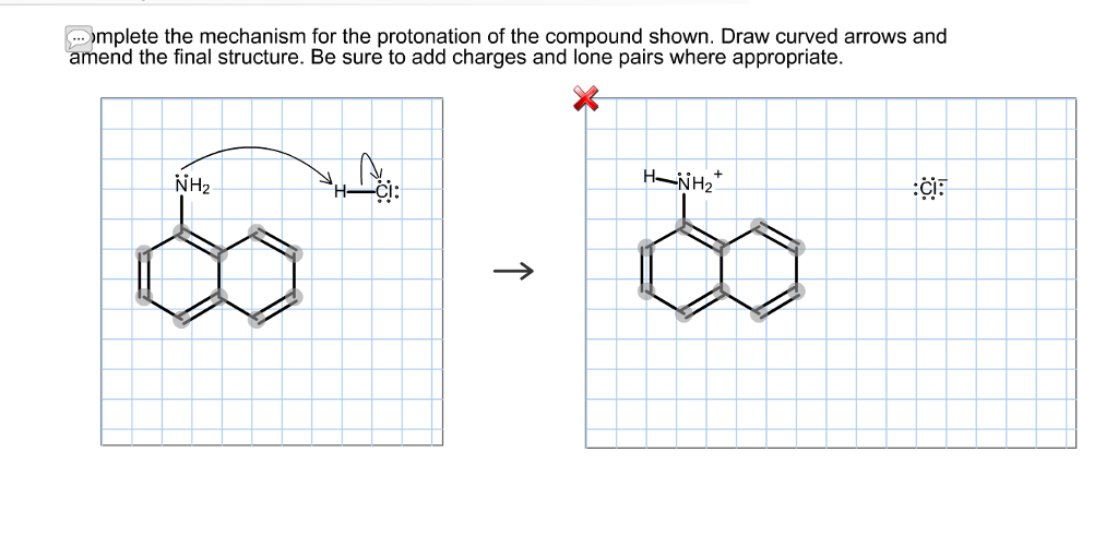 Solved Complete the mechanism for the protonation of the | Chegg.com