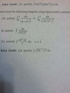 Solved Determine the following integrals using trigonometric | Chegg.com