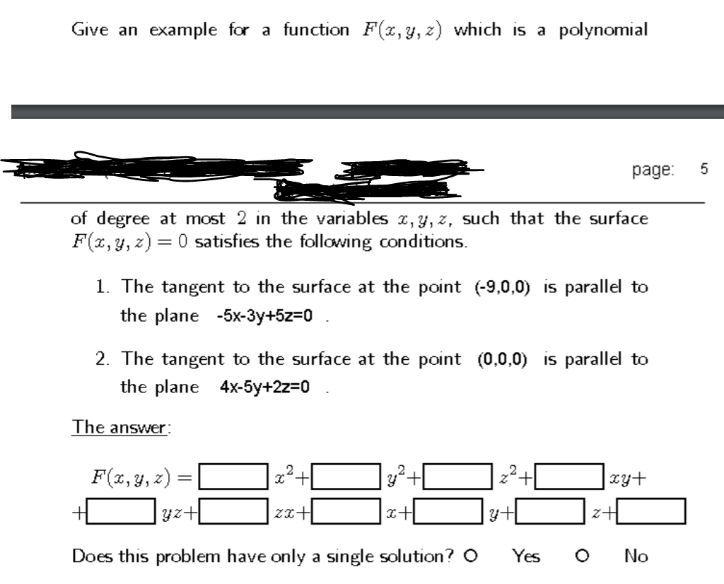 Solved Give an example for a function F(x, y, z) which is a | Chegg.com