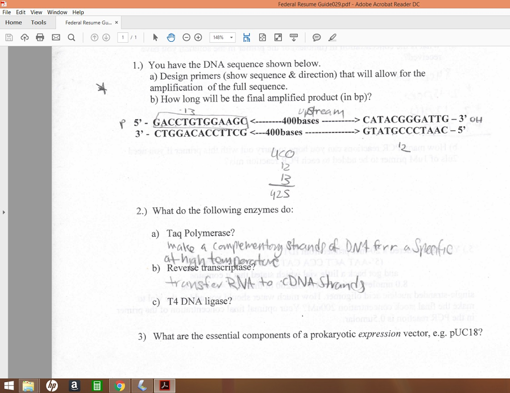 Solved You have the DNA sequence shown below. a) Design | Chegg.com