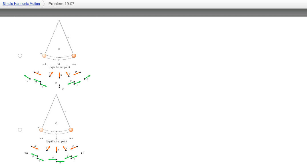 Solved Choose the correct pendulum's motion diagram. | Chegg.com