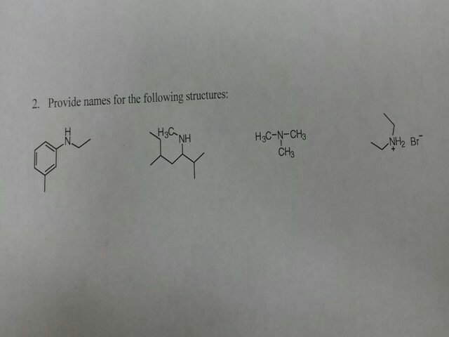 Solved Provide names for the following structures: | Chegg.com