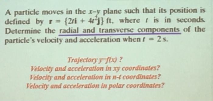 Solved A particle moves in the x-y plane such that its | Chegg.com