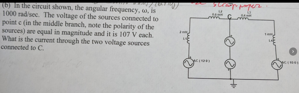 Solved su ?2 06 mH (b) In the circuit shown, the angular | Chegg.com