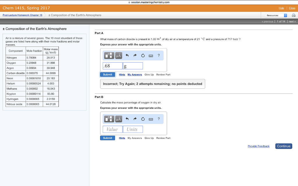Solved Air is a mixture of several gases The 10 most | Chegg.com