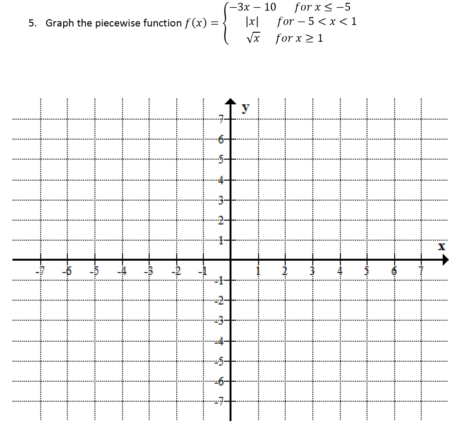 Solved 5. Graph the piecewise function f(x) | Chegg.com