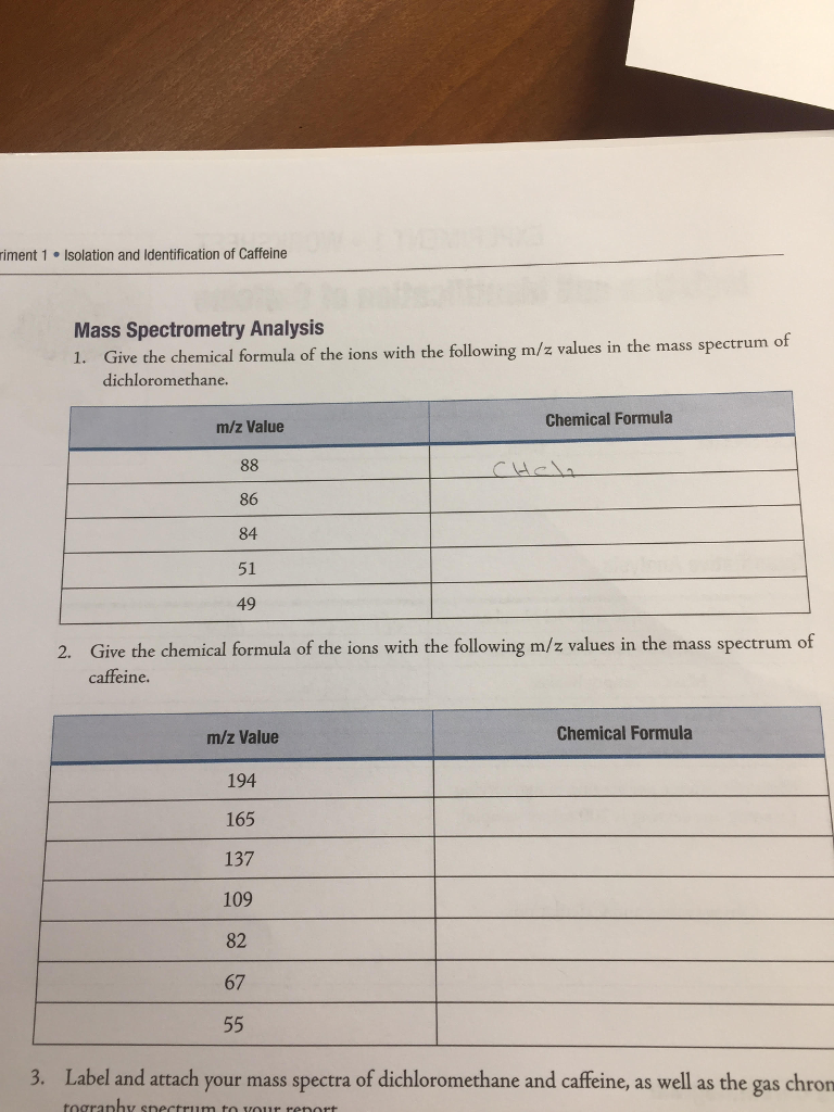 Solved riment 1 . Isolation and Identification of Caffeine | Chegg.com