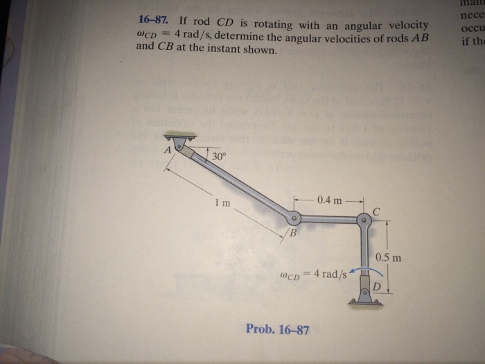 Solved If rod CD rotating with an angular velocity omega_CD | Chegg.com