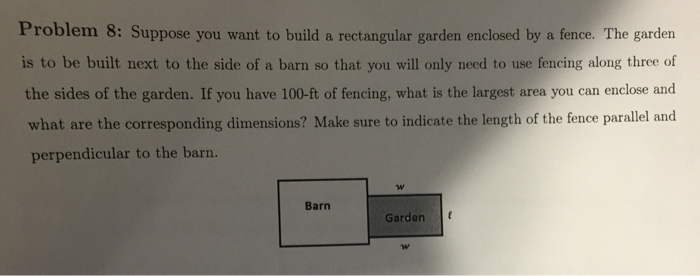 Solved Suppose you want to build a rectangular garden | Chegg.com