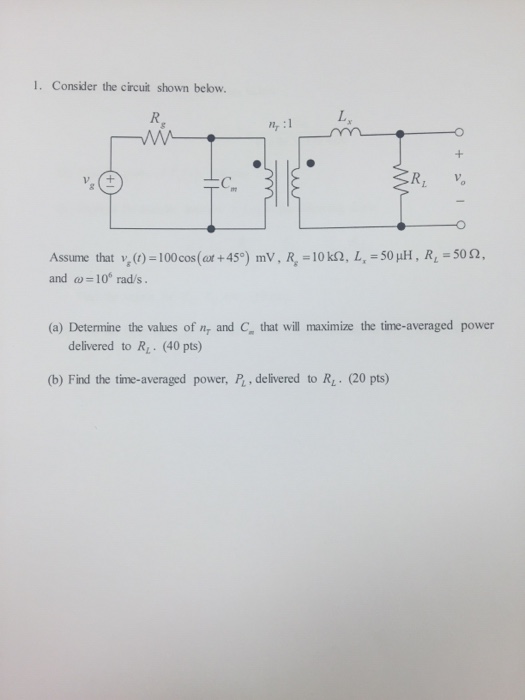 Solved Consider the circuit shown below. Assume that v_s(t) | Chegg.com