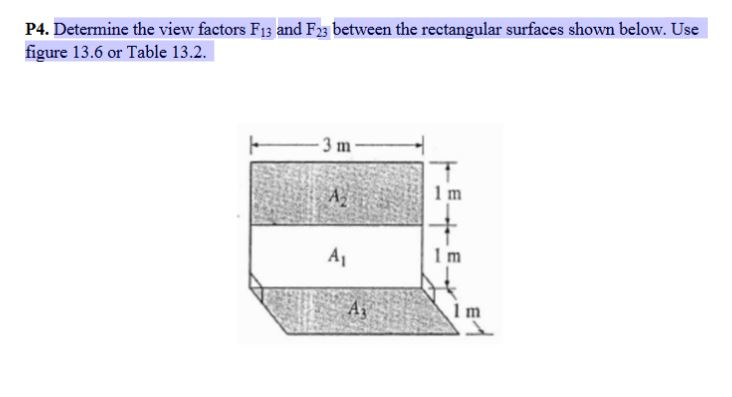 Solved Determine the view factors F 13 and F 23 between the | Chegg.com