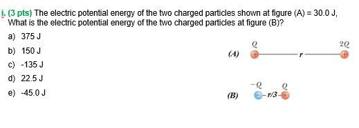 Solved The electric potential energy of the two charged | Chegg.com