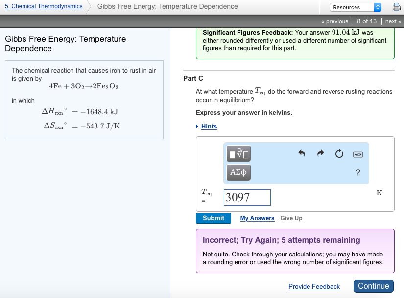 Solved Resources 』을 « previous | 8 of 13 | next » Chemical | Chegg.com