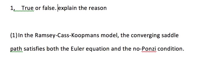 Solved Explain the reason In the Ramsey-Cass-Koopmans | Chegg.com