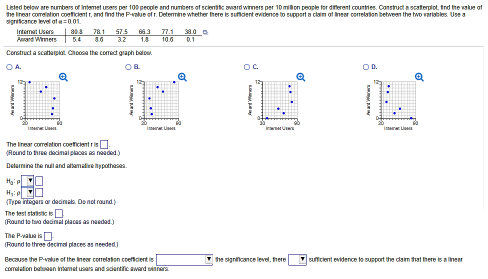 Solved Listed below are numbers of Internet users per 100 | Chegg.com