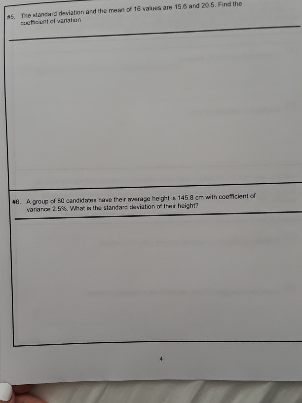 Solved STATISTICS SESSION #7 The Coefficient of Variation | Chegg.com