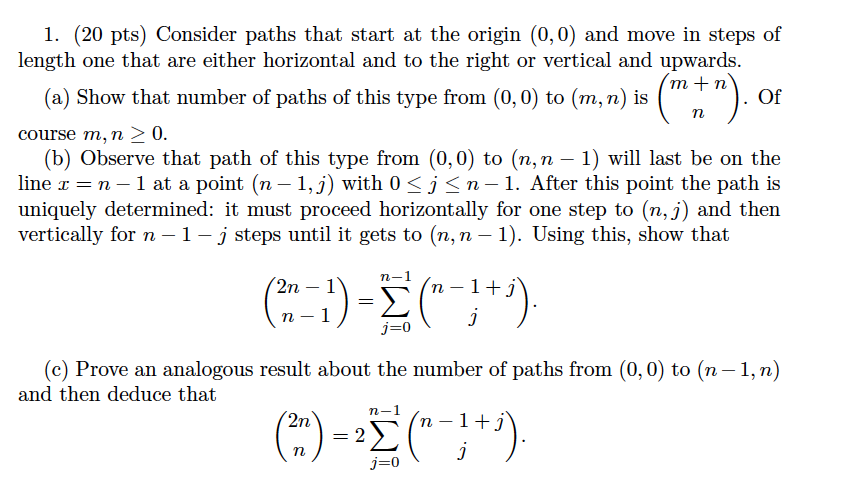 Solved Consider paths that start at the origin (0, 0) and | Chegg.com