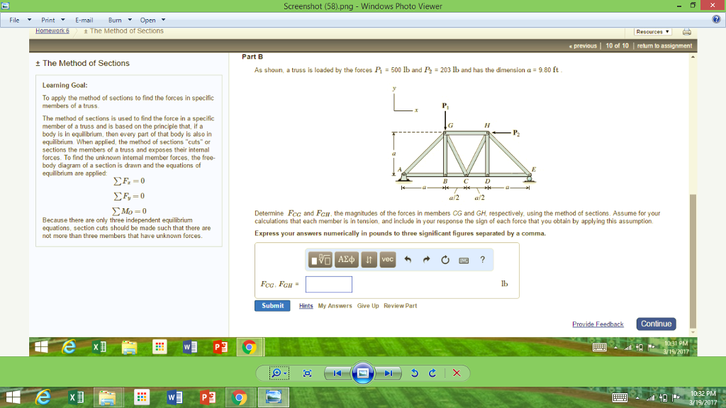 Solved The Method of Sections Learning Goal: To apply the | Chegg.com