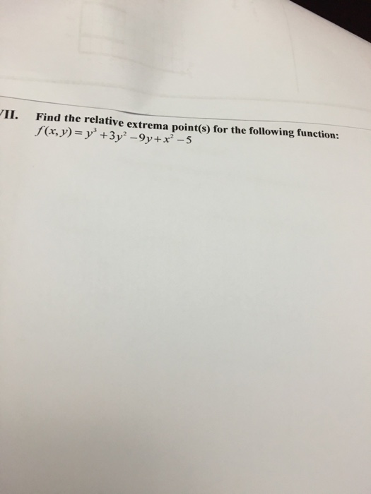Solved Find the relative extrema point(s) for the following | Chegg.com