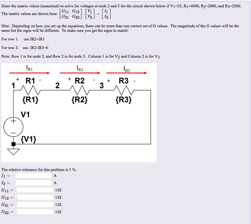 Solved Enter the matrix values (numerical) to solve for | Chegg.com