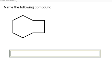 Solved Name the following compound: | Chegg.com
