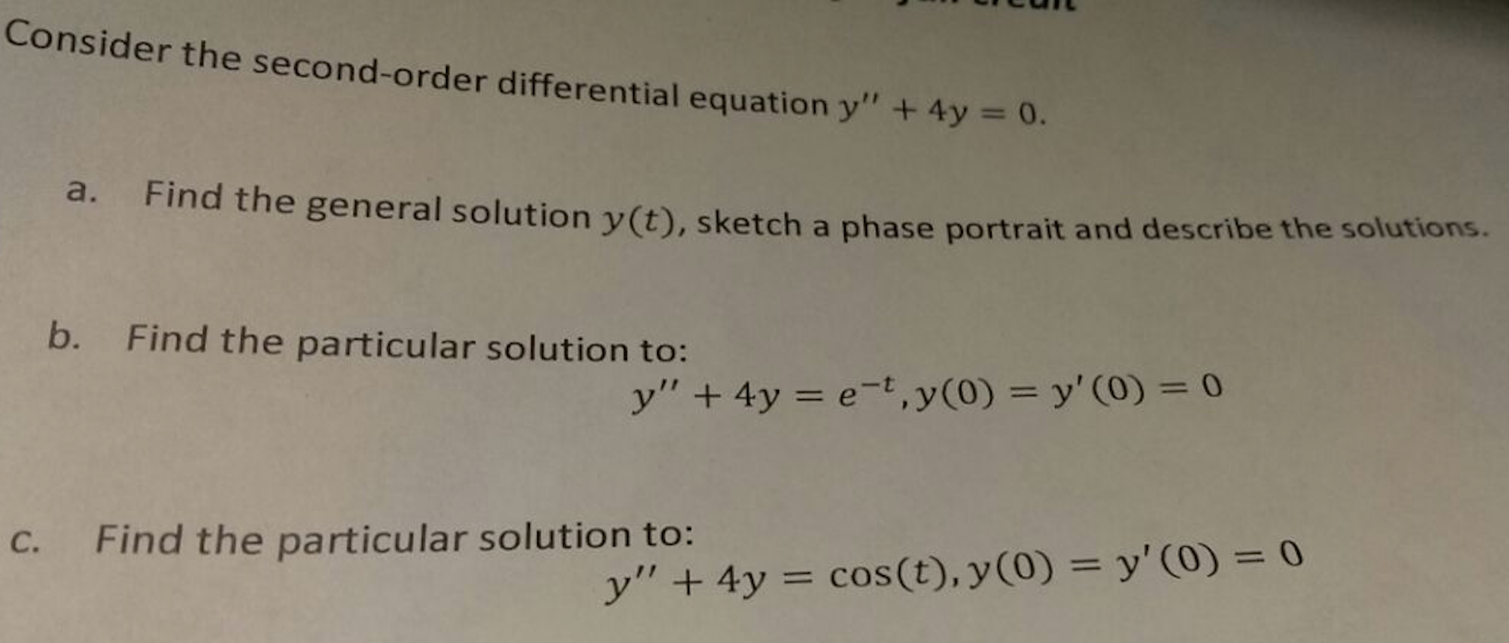 Consider the second-order differential equation y + | Chegg.com