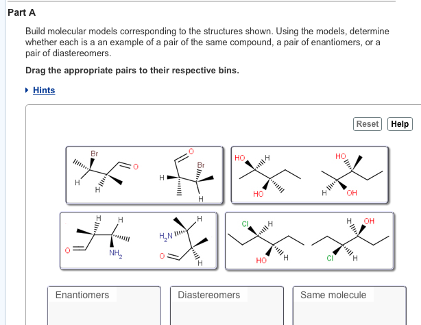 Solved Part A Build molecular models corresponding to the | Chegg.com
