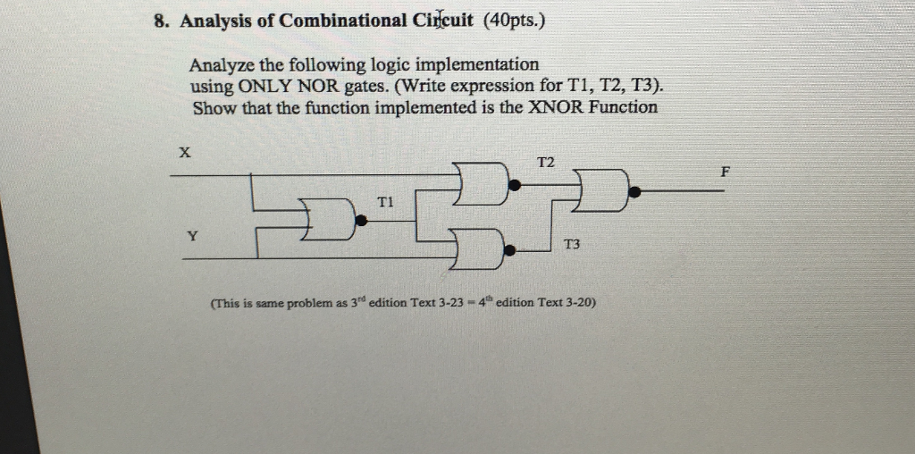 Solved 8. Analysis of Combinational Circuit (40pts.) Analyze | Chegg.com