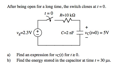 Solved After being open for a long time, the switch closes | Chegg.com