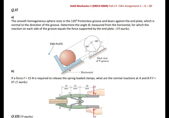 Solved Solid Mechanics 1 (MECH 0004)-Fall-17- | Chegg.com