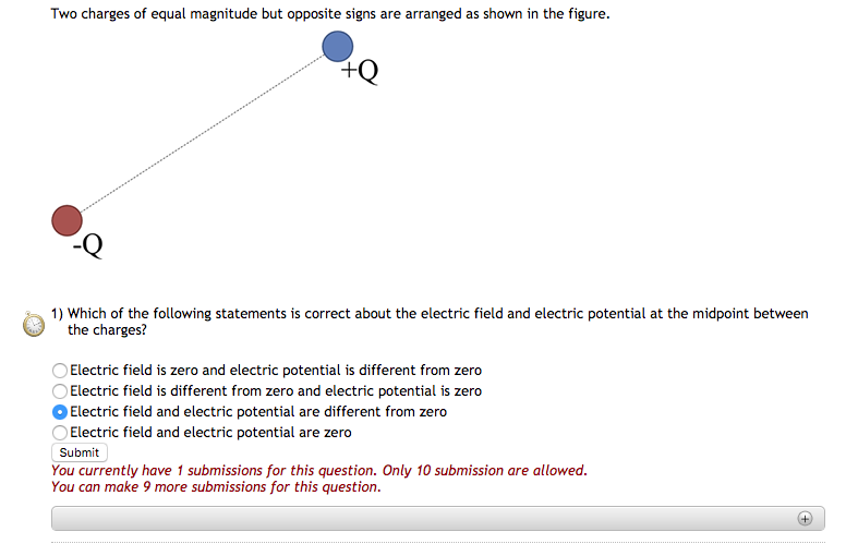 Solved Two charges of equal magnitude but opposite signs are | Chegg.com