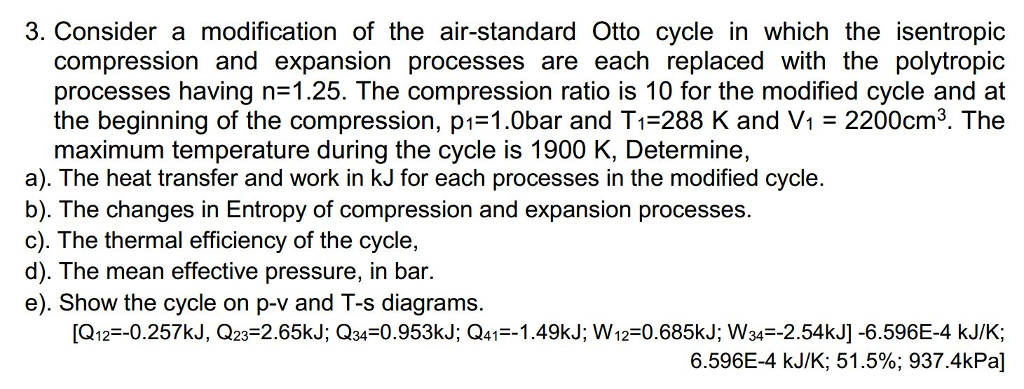 Solved 3. Consider a modification of the air-standard Otto | Chegg.com