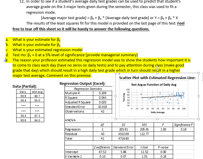 Solved In order to see it a student's average daily test | Chegg.com