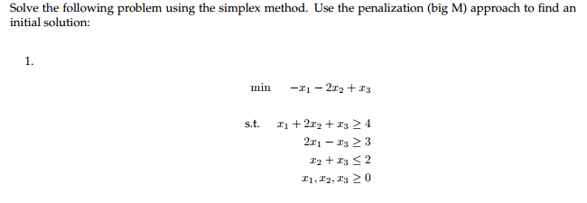 Solved Solve the following problem using the simplex method. | Chegg.com