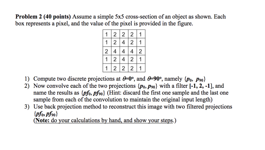 Solved Problem 2 (40 points) Assume a simple 5x5 | Chegg.com