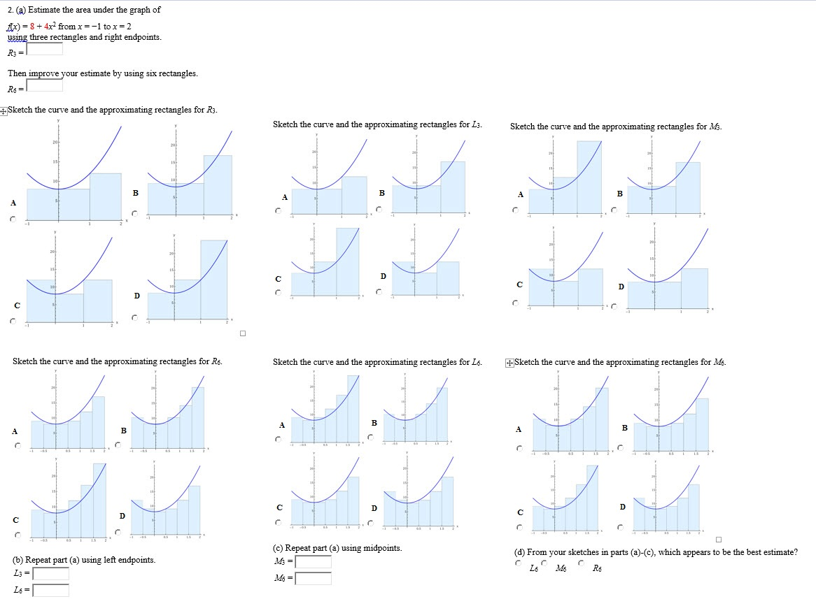 Solved Estimate the area under the graph of f(x) = 8 + 4x^2 | Chegg.com