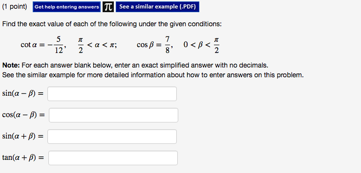Solved (1 point) Get help entering answers Tt see a similar | Chegg.com