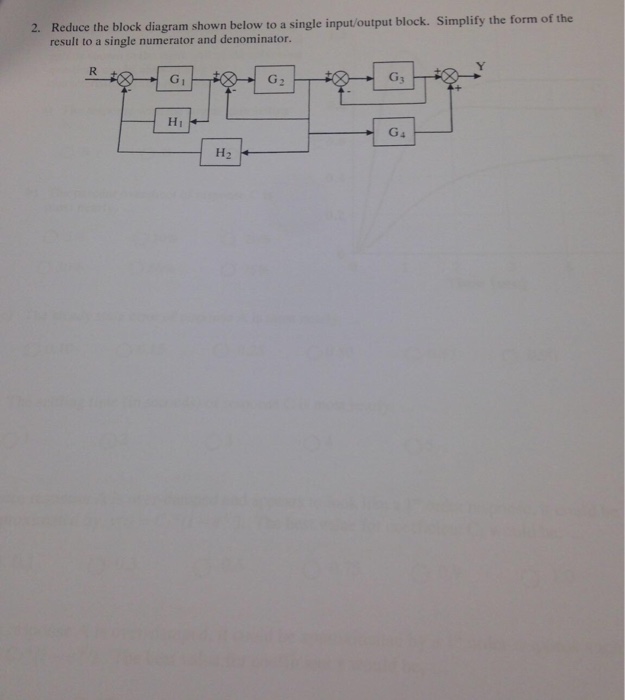 Solved Reduce the block diagram shown below to a single | Chegg.com