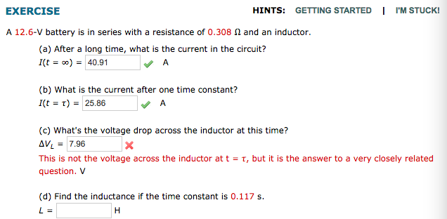 Solved EXERCISE HINTS: GETTING STARTED I I'M STUCKI A 12.6-V | Chegg.com
