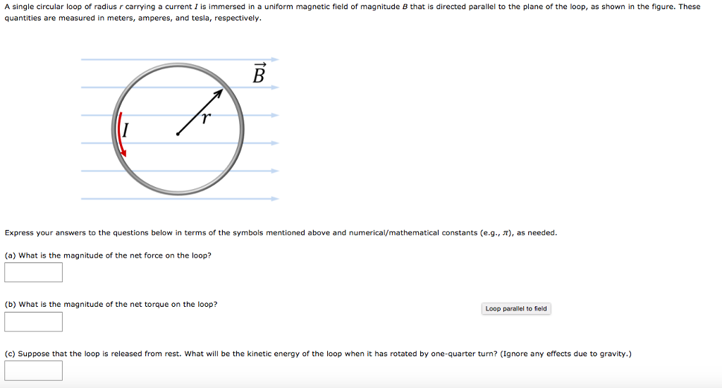 Solved A single circular loop of radius r carrying a current | Chegg.com