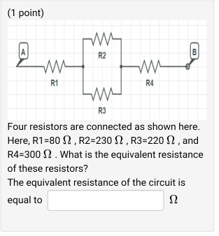 Solved Four resistors are connected as shown here. Here, | Chegg.com