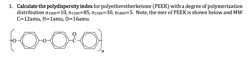Solved Calculate the polydispersity index for | Chegg.com