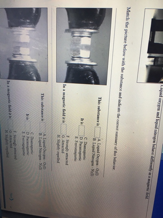Solved Match the picture below with the substance and | Chegg.com