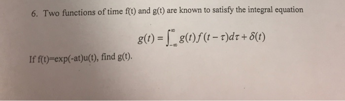 Solved Two functions of time f(t) and g(t) are known to | Chegg.com